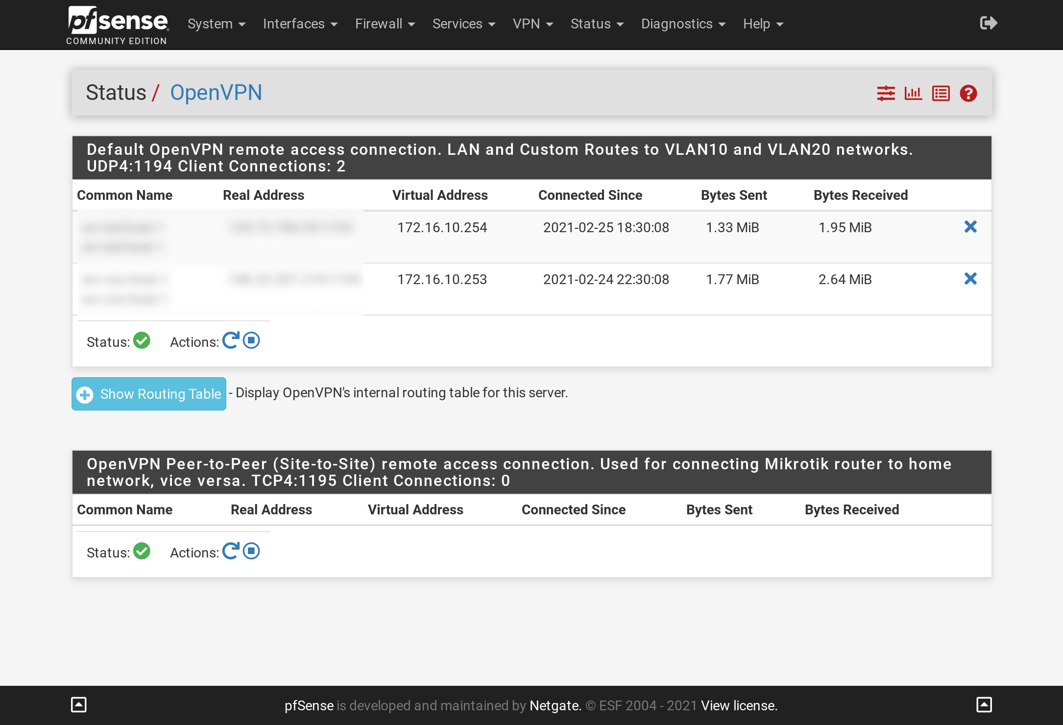 Bug #11541: OpenVPN status does not work properly when set to TCP and Concurrent Connections = 1 ...